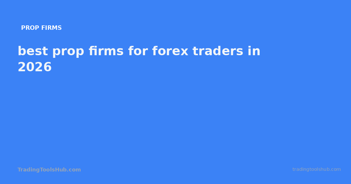 Best Prop Firms for Forex Traders in 2026 | TradingToolsHub
